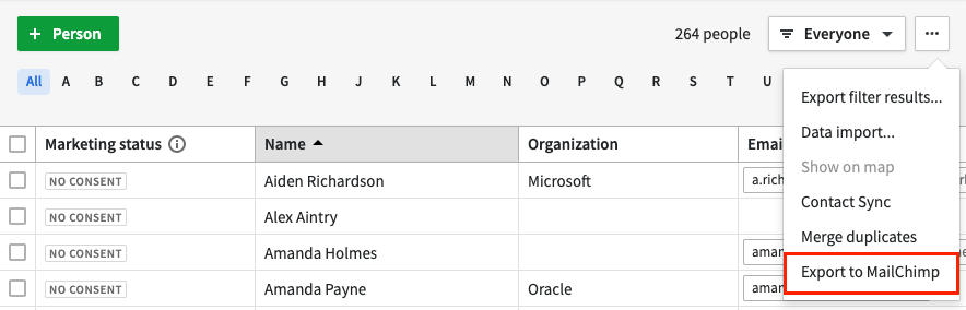 Integrazione Pipedrive: Mailchimp - Knowledge Base | Pipedrive
